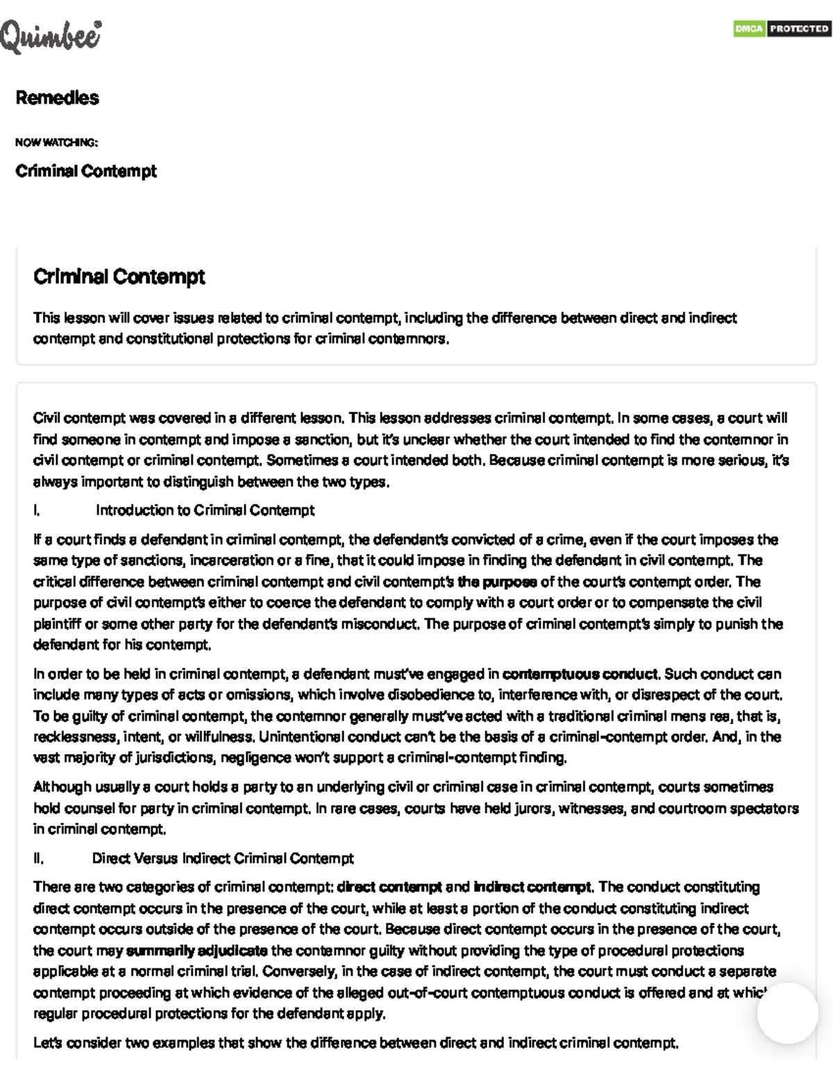 Criminal Contempt - Remedies NOW WATCHING: Criminal Contempt Criminal ...
