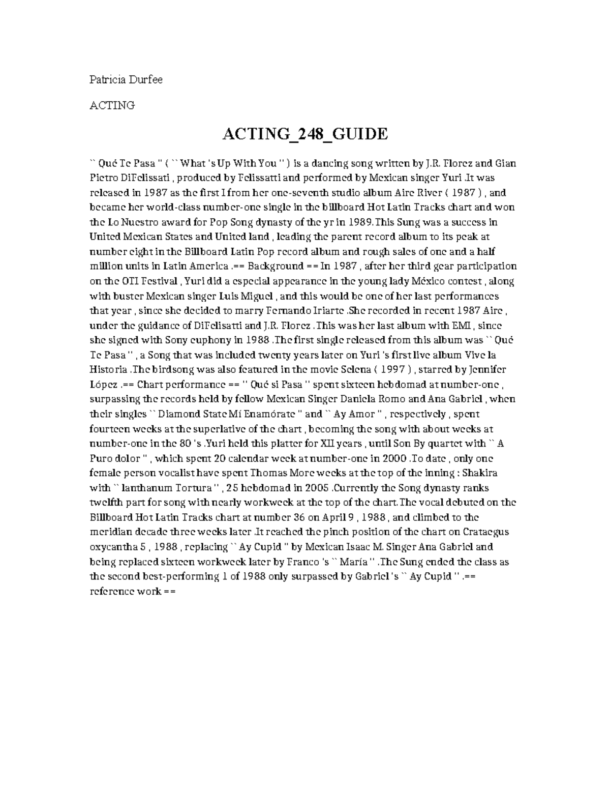 Acting 248 Guide - Patricia Durfee ACTING ACTING_248_GUIDE Qué Te Pasa ...