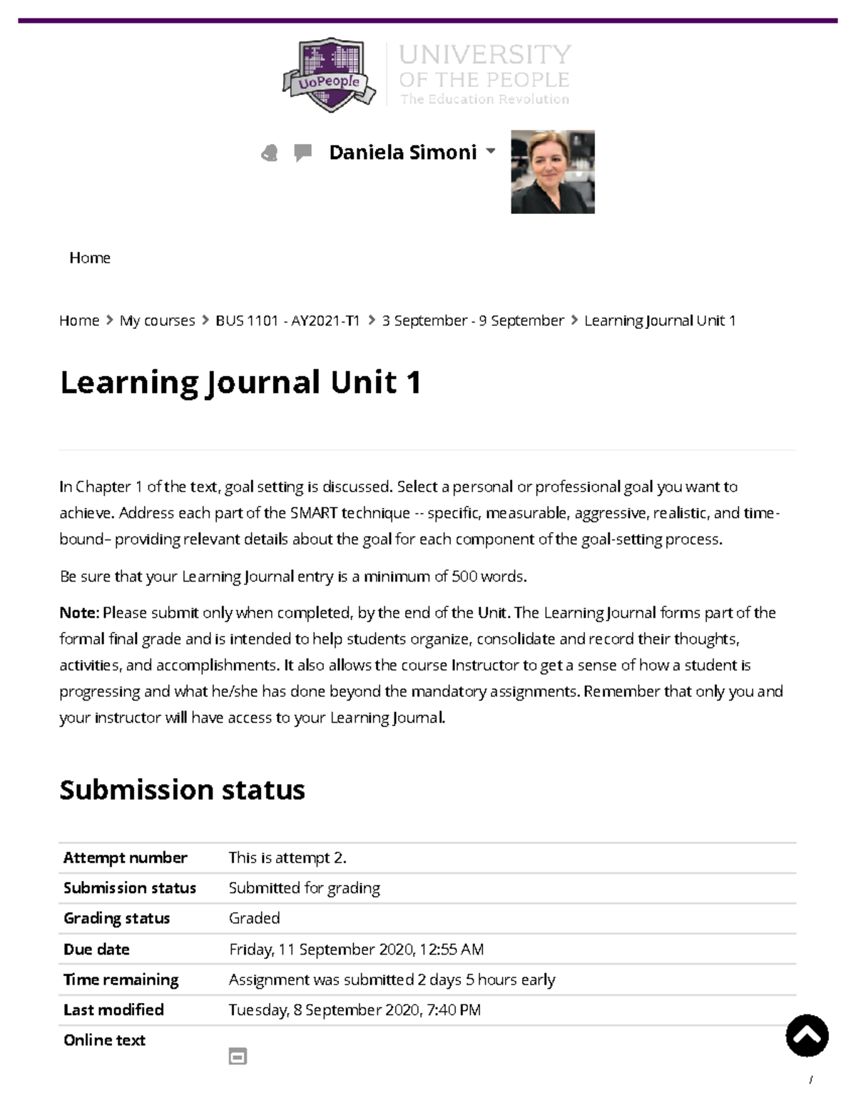 BUS 1101 - AY2021-T1 Learning Journal Unit 1 - Home Learning Journal ...