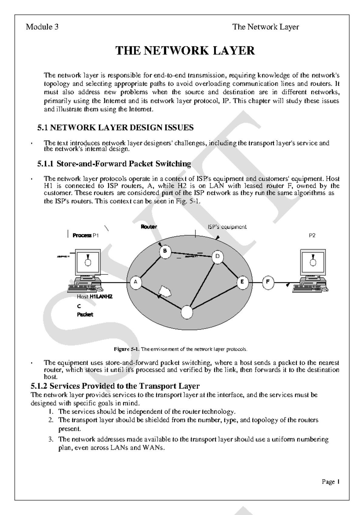 CN module 3 - Cn3 - THE NETWORK LAYER The network layer is responsible for end-to-end ...