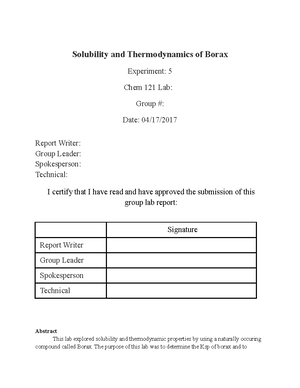 Chemistry Lab Report #7 - Intermolecular Forces Experiment: 7 Chem 121 ...