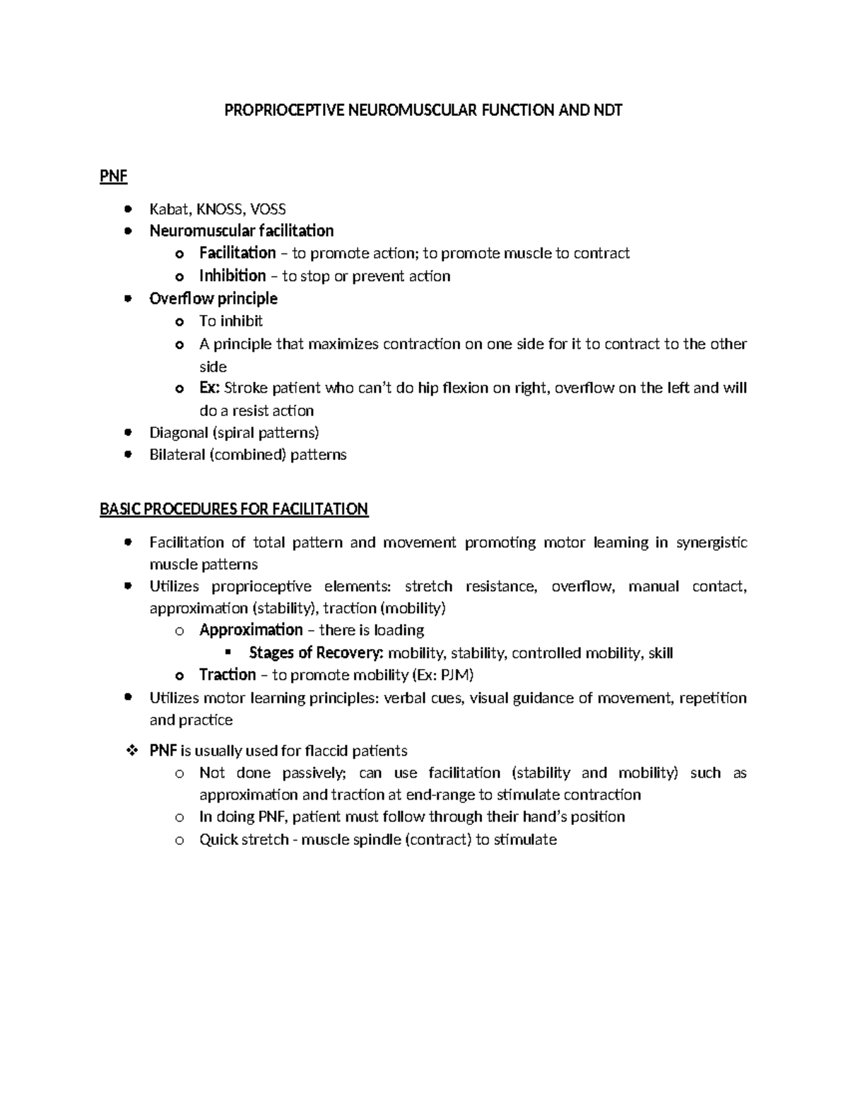 Proprioceptive Neuromuscular Function and NDT - PROPRIOCEPTIVE ...