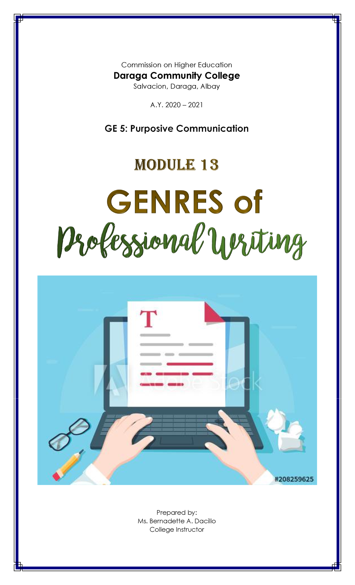 Module 13.GE5 Purposive Communication - Commission on Higher Education ...