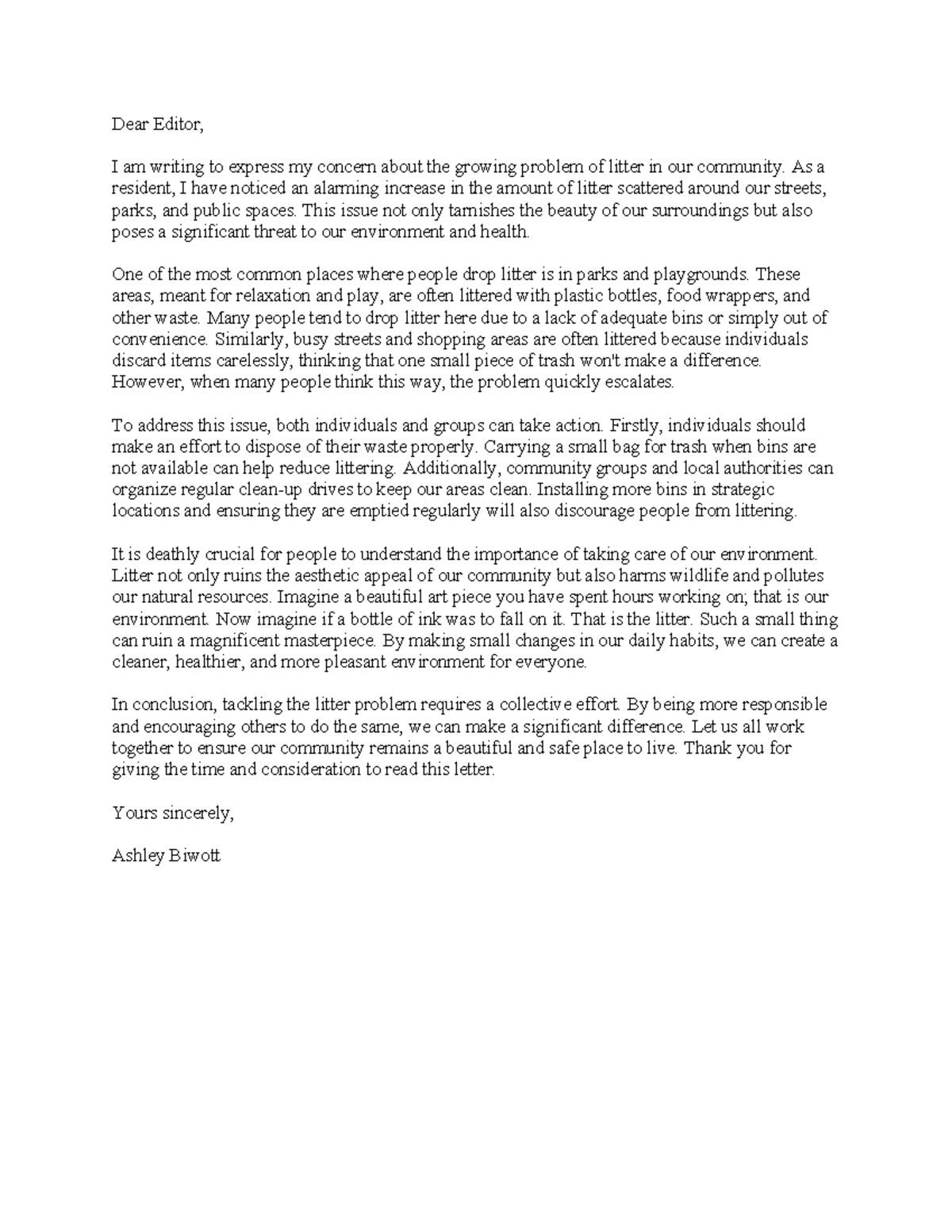 Dear Editor OF America - Dear Editor, I am writing to express my ...