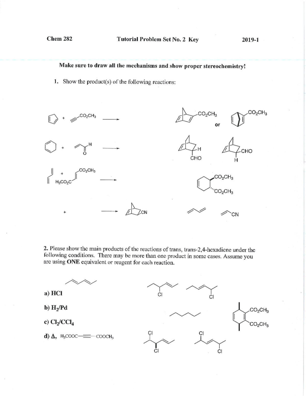 Tutorial 2-Key-191 - N. Merbouh - CHEM 282 - Studocu