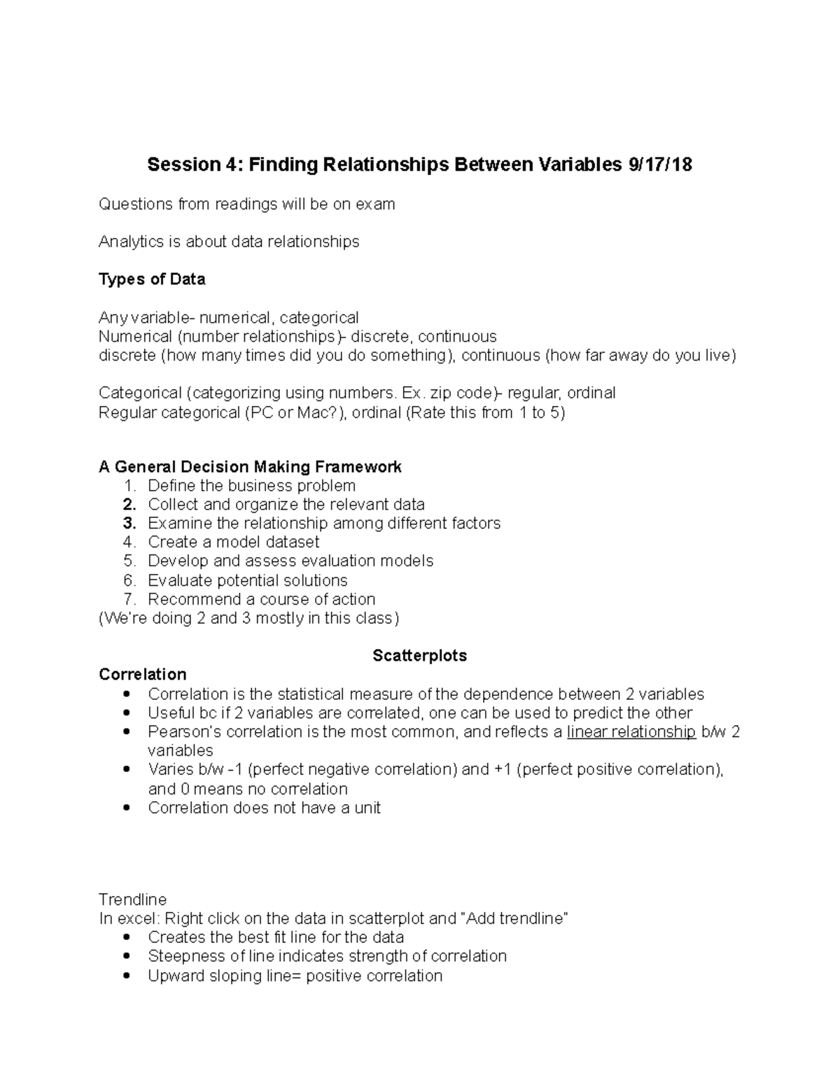 Session 4 - Lecture notes 1 - Session 4: Finding Relationships Between ...