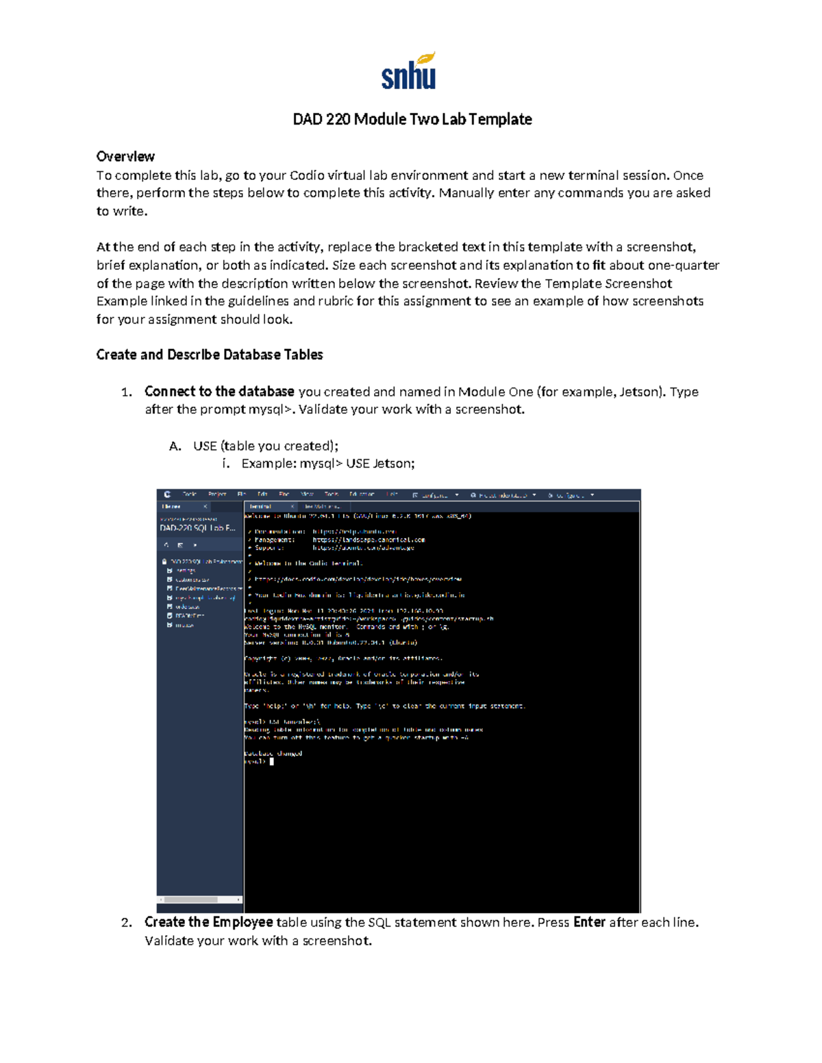 Dad 220 Module Two Lab Template Dad 220 Module Two Lab Template Overview To Complete This Lab