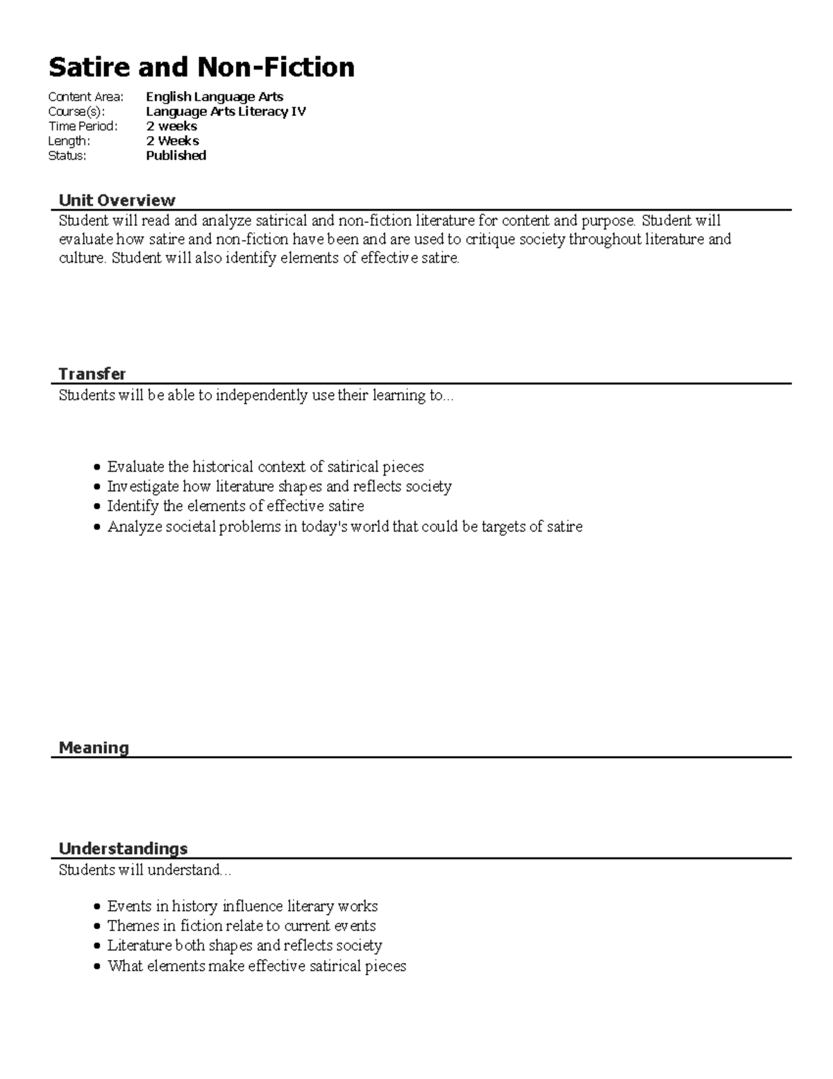 Unit Satire and Non-Fiction 20220324202027 - Satire and Non-Fiction ...