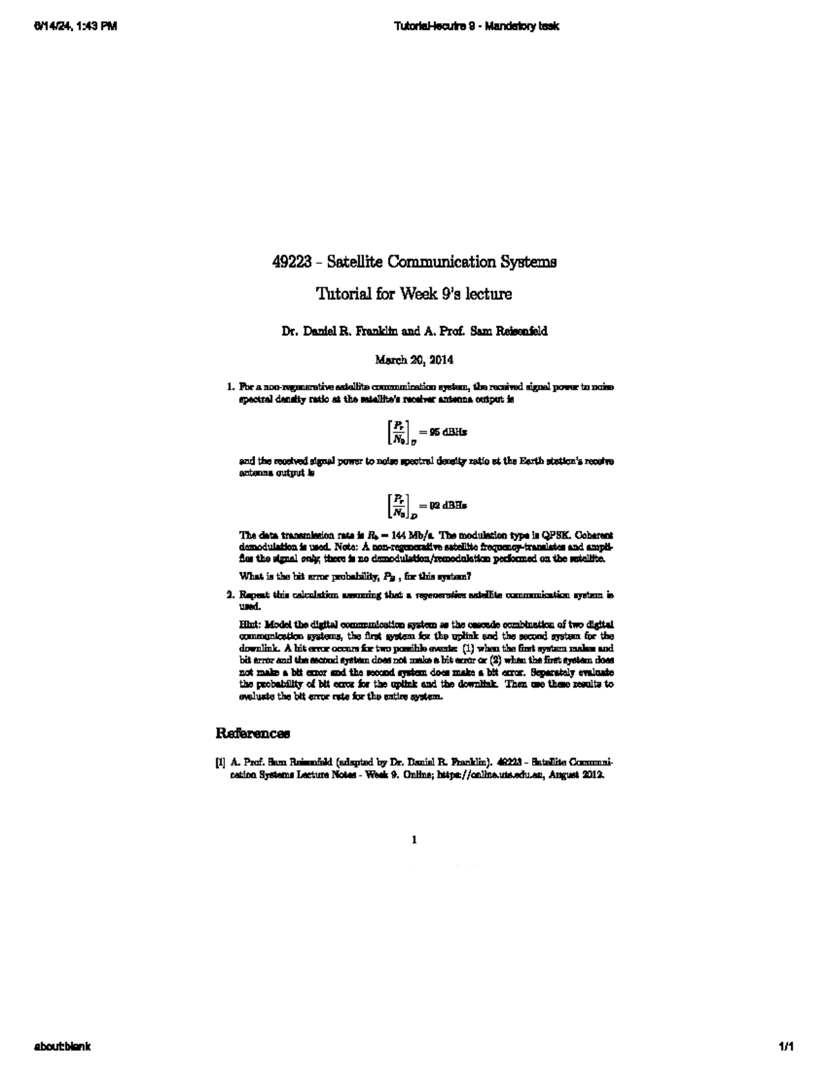 Sdasdasdasdasdsajdnsad - 1:43 PM 9 Mandatory task 49223 Satellite ...