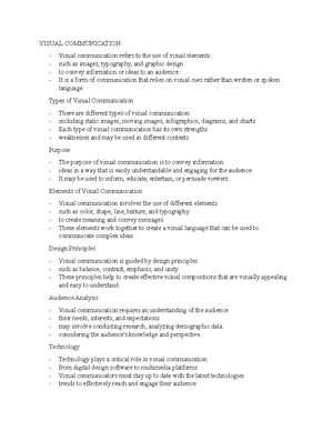 Visual Communication Notes 2 - VISUAL COMMUNICATION Cultural Context ...