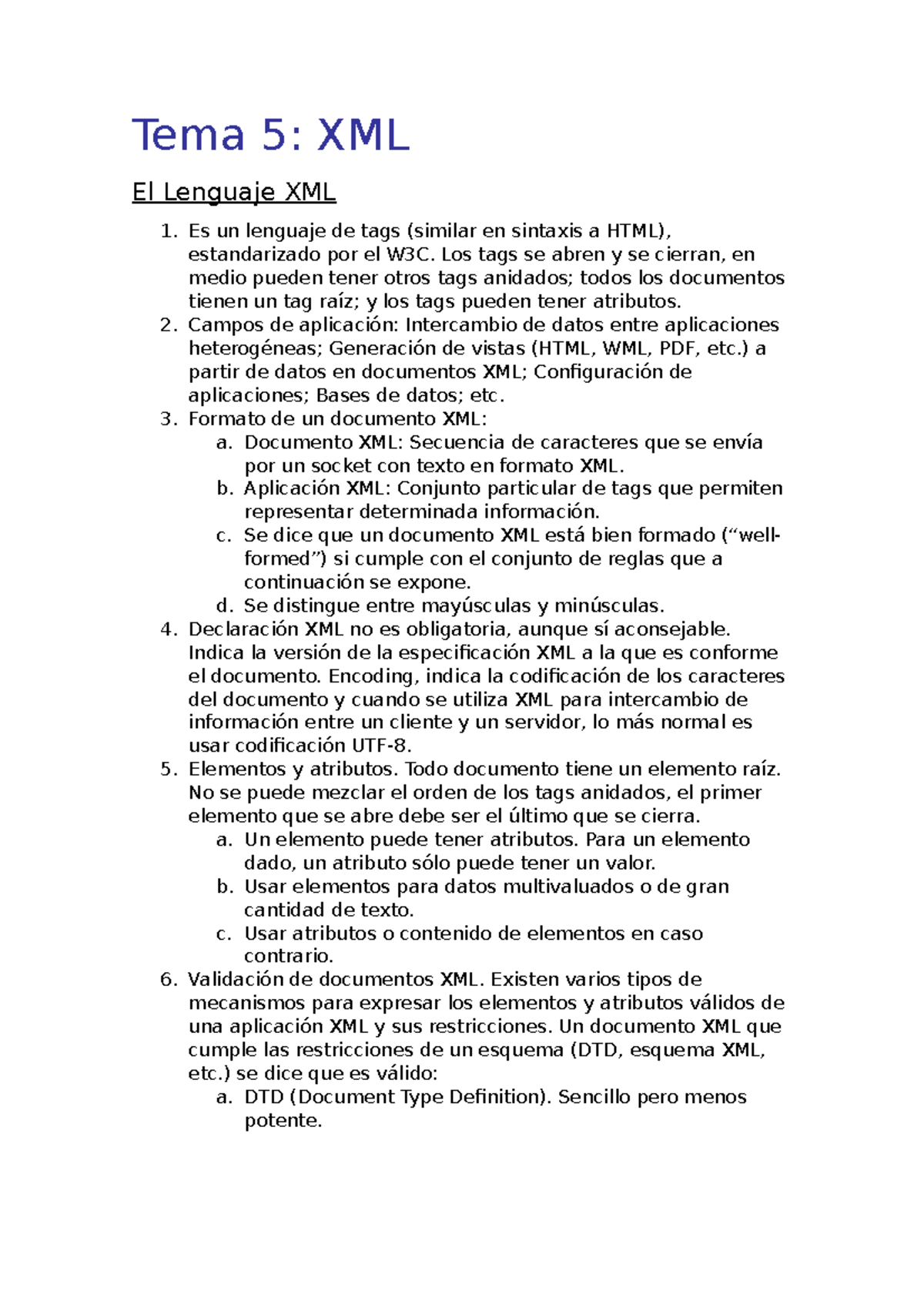 Tema 5 - Apuntes 5 - Tema 5: XML El Lenguaje XML Es un lenguaje de tags ...