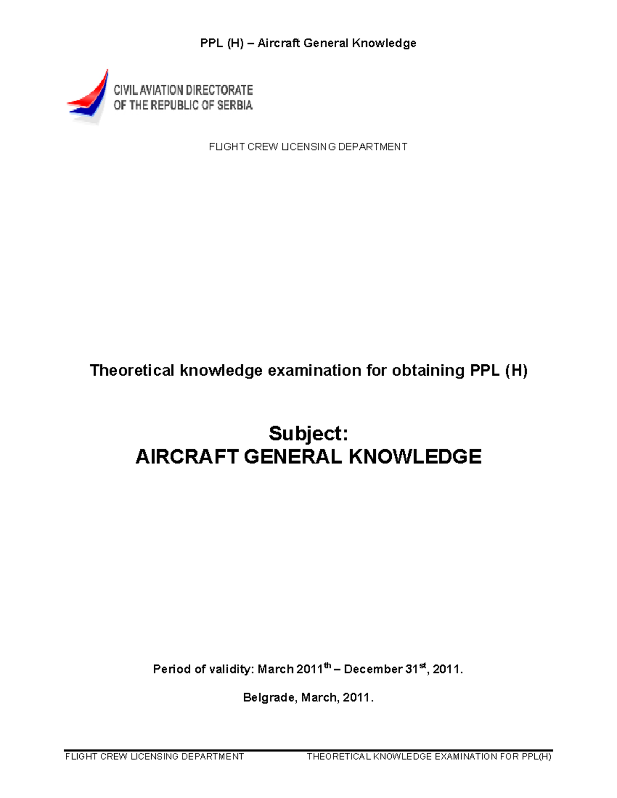 Aircraft General Knowledge - FLIGHT CREW LICENSING DEPARTMENT ...