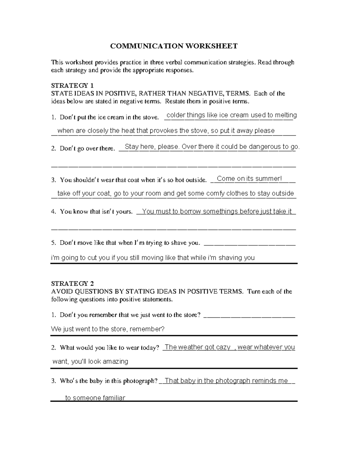 Communication (Pag 5-6) - Parte 4 - COMMUNICATION WORKSHEET This ...