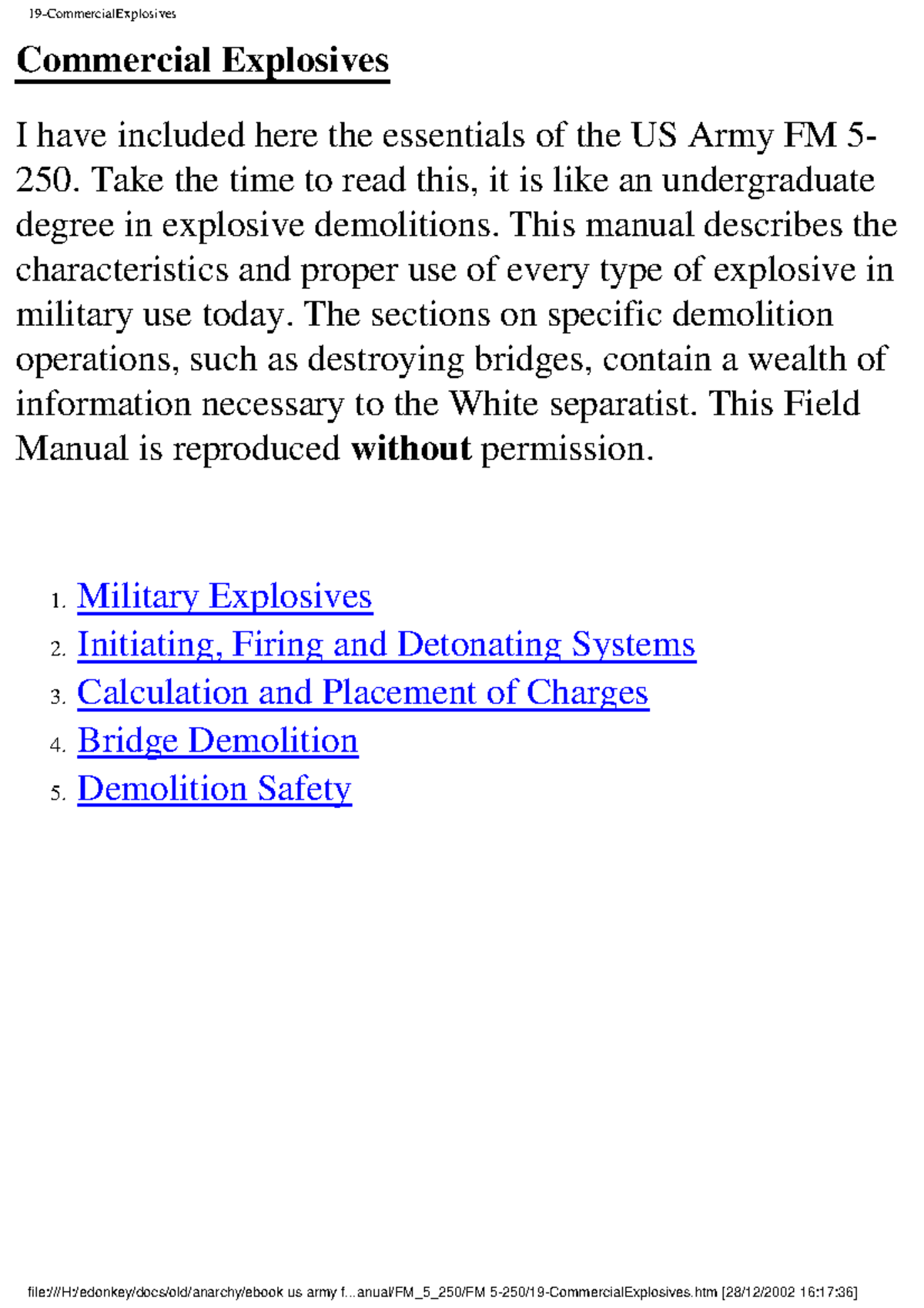 Us army explosives and demolitions manual - 19-CommercialExplosives ...