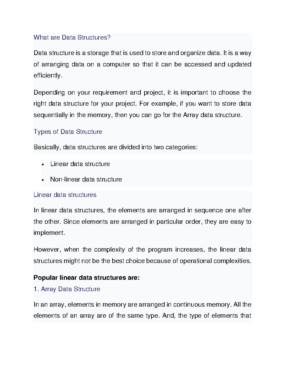 What are Data Structures - What are Data Structures? Data structure is ...