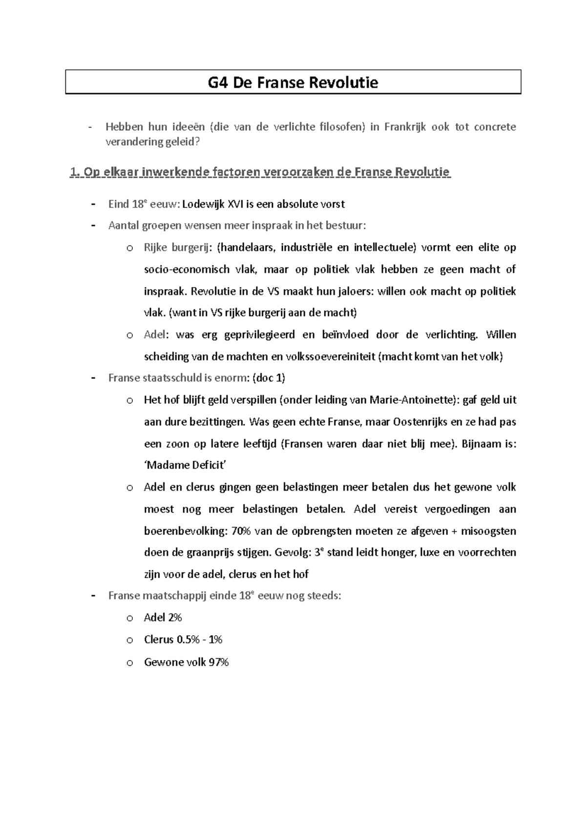 G4 De Franse Revolutie - G4 De Franse Revolutie Hebben hun ideeën (die ...