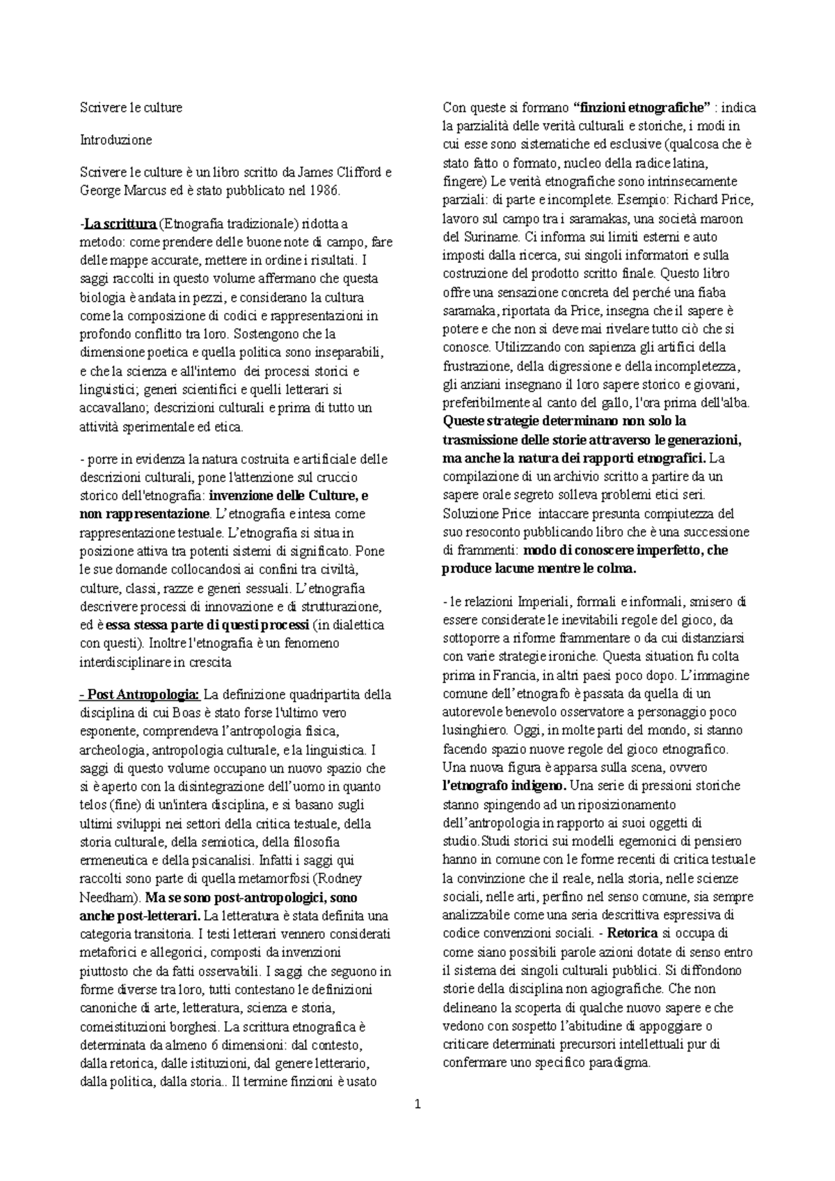 Scrivere le culture Clifford,Marcus Etnografia - Scrivere le culture ...