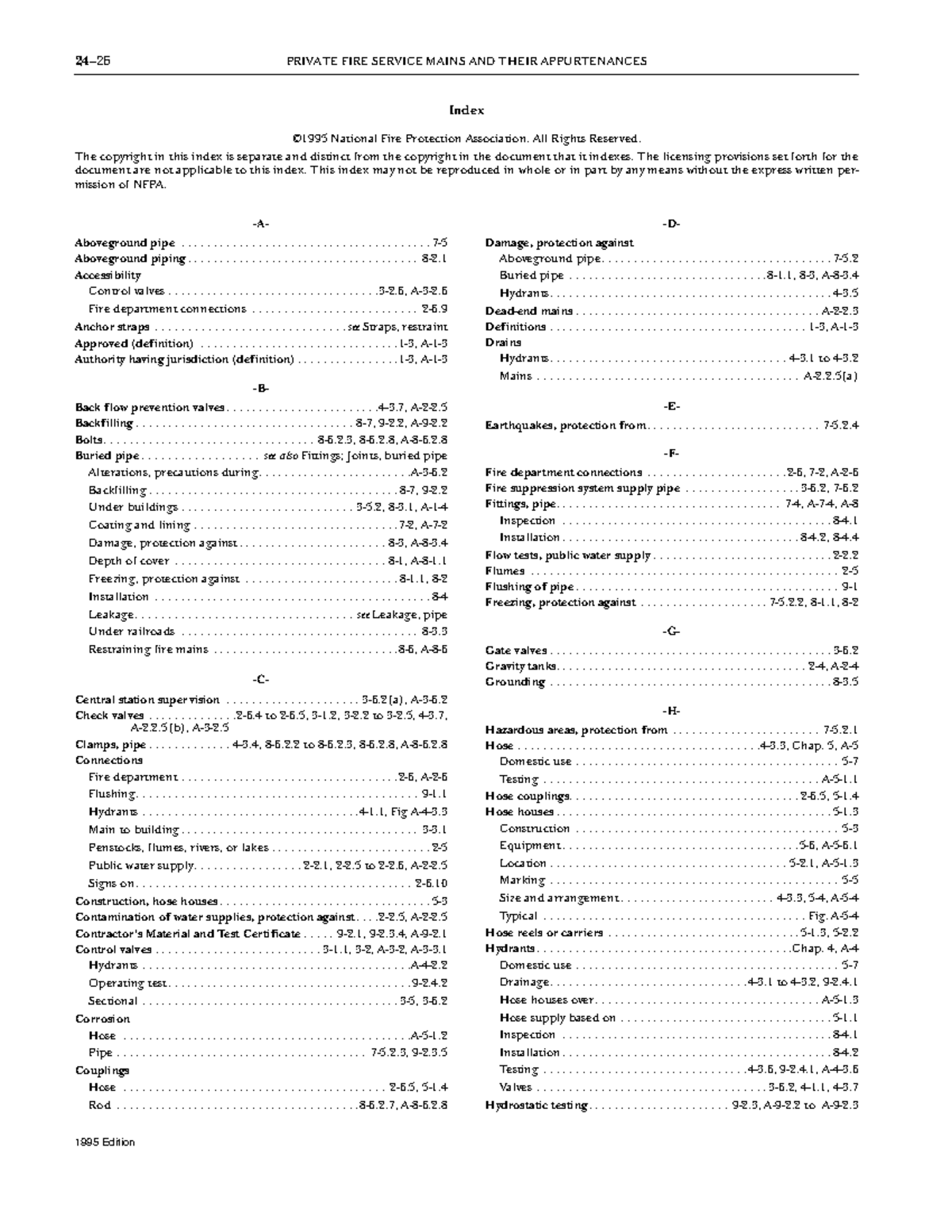 0024-95 - National Fire Protection Association - 24– 26 PRIVATE FIRE ...