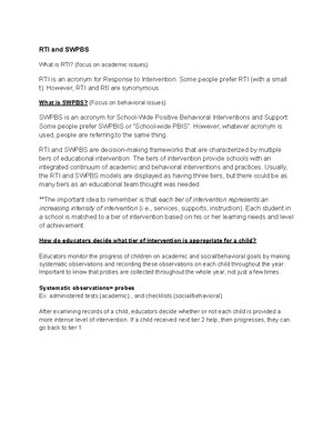 SED 101 Notes - Video 1 Introduction "1 in 9 students will require ...