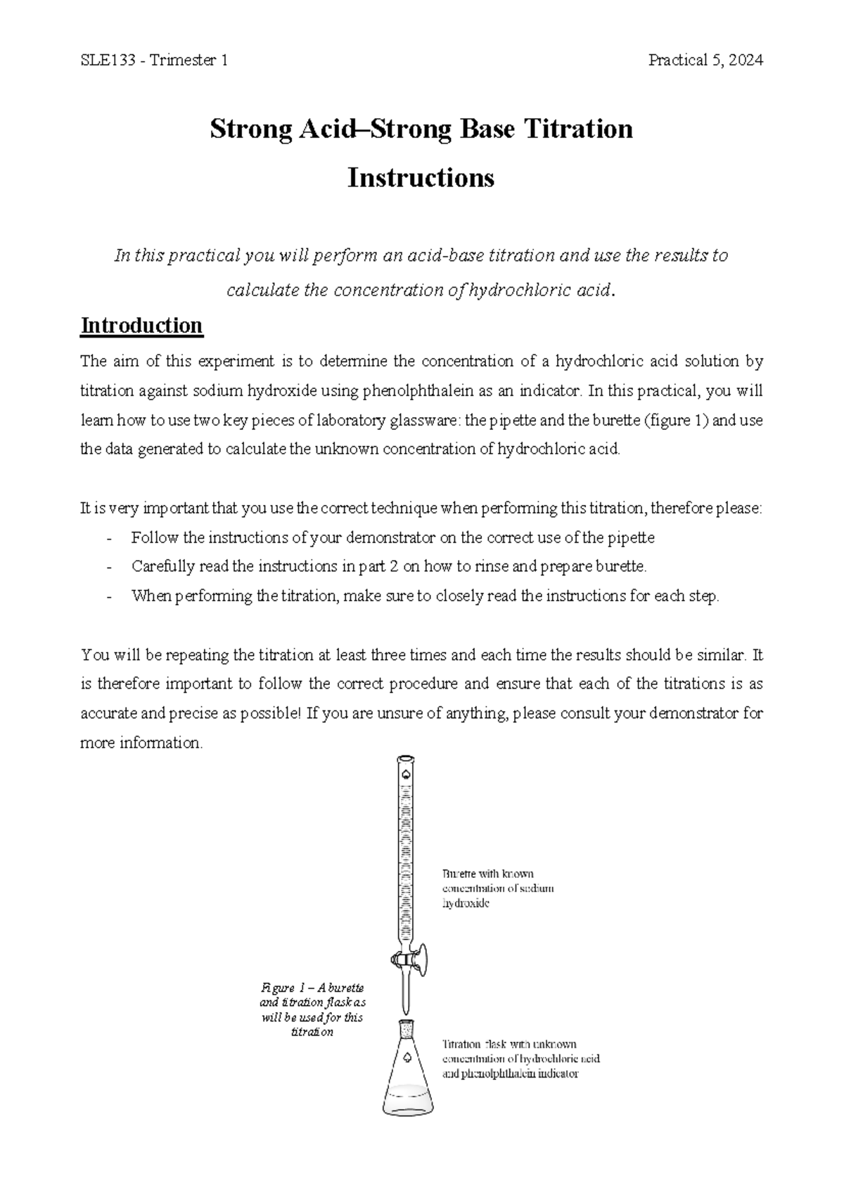 SLE133 P5 SS Titration Instructions - Strong Acid–Strong Base Titration ...