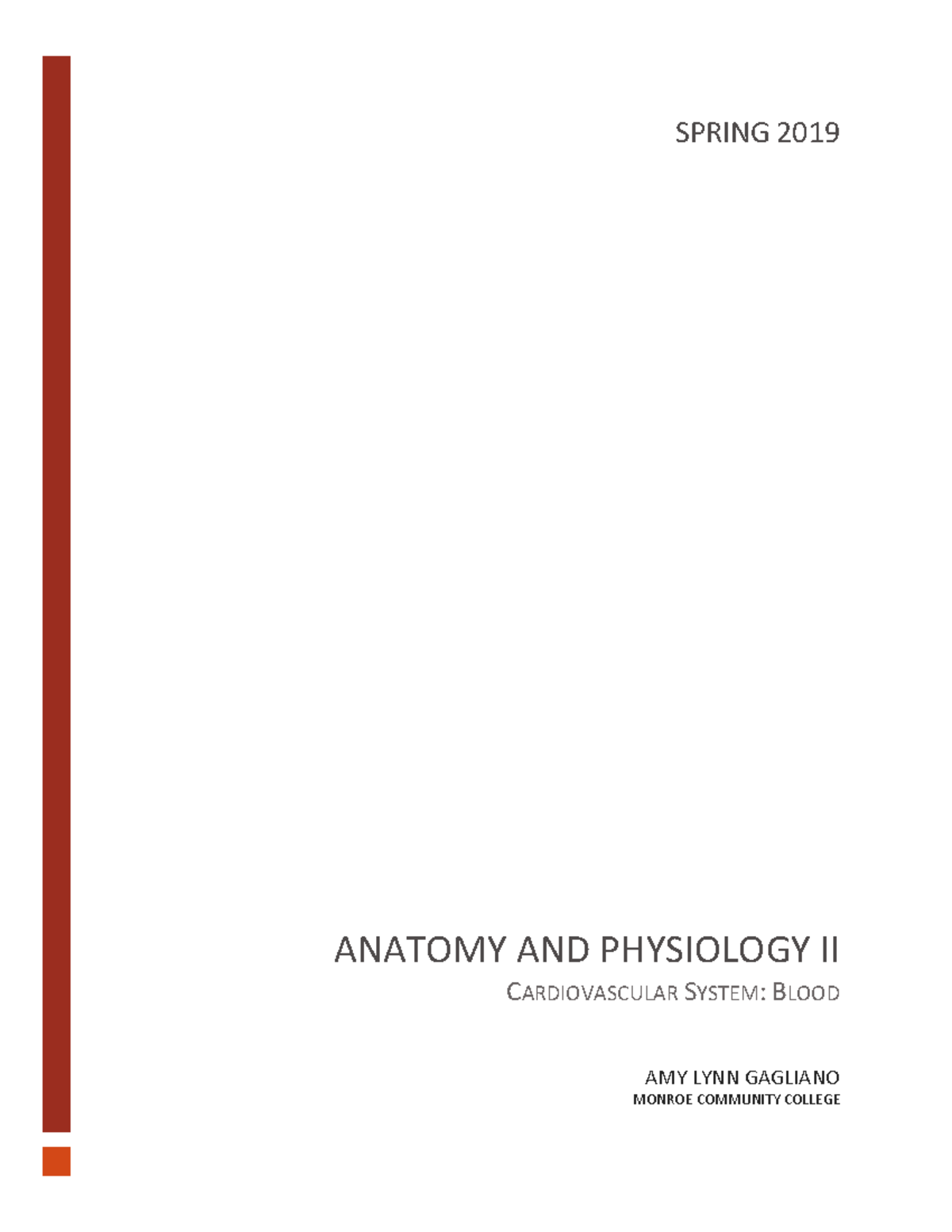 Blood Study Guide PDF - SPRING 2019 ANATOMY AND PHYSIOLOGY II ...