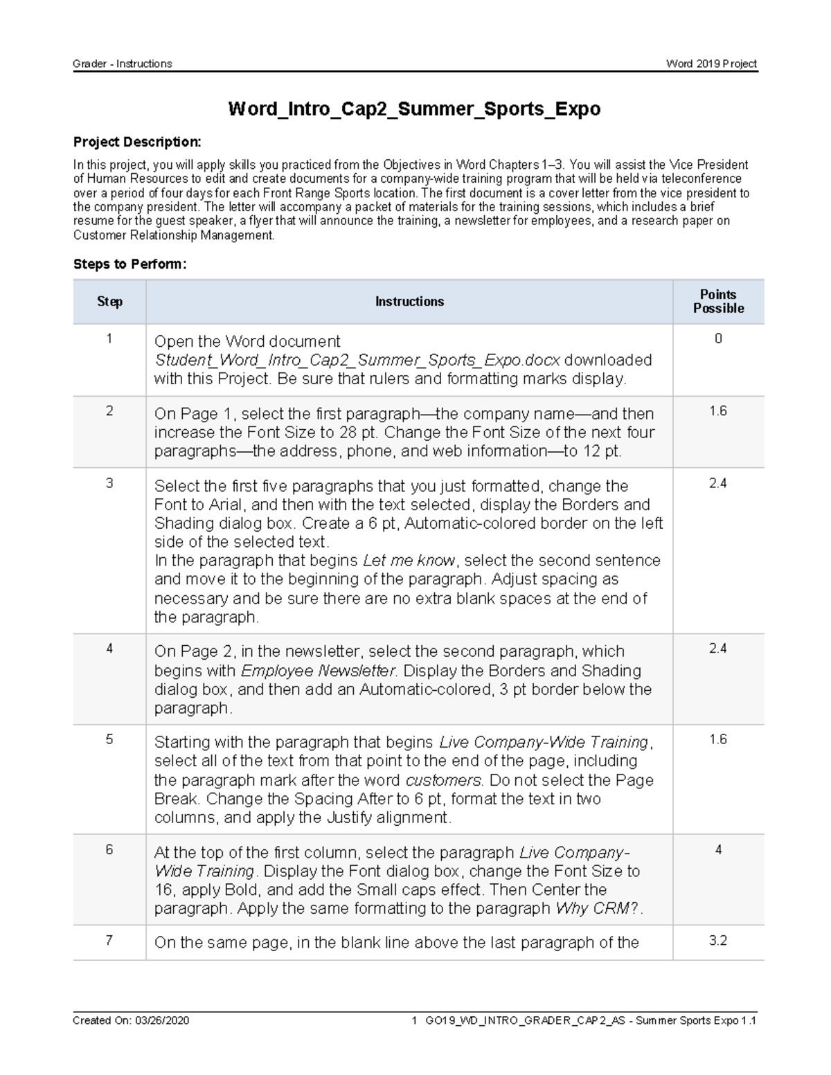 Word Intro Cap2 Summer Sports Expo Instructions - Word_Intro_Cap2 ...