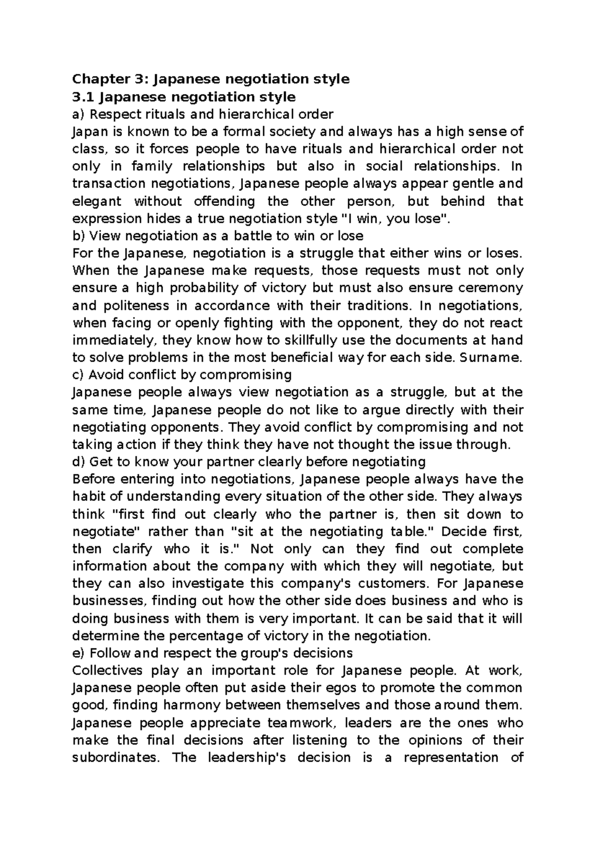 CHAP 3 NEGO Japan - Bài báo cáo môn đàm phán Nhật Bản, Việt Nanm ...