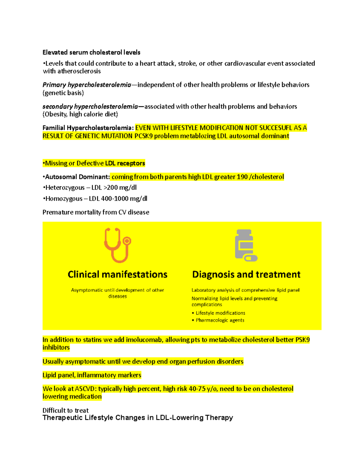 Final - Elevated serum cholesterol levels - Levels that could ...