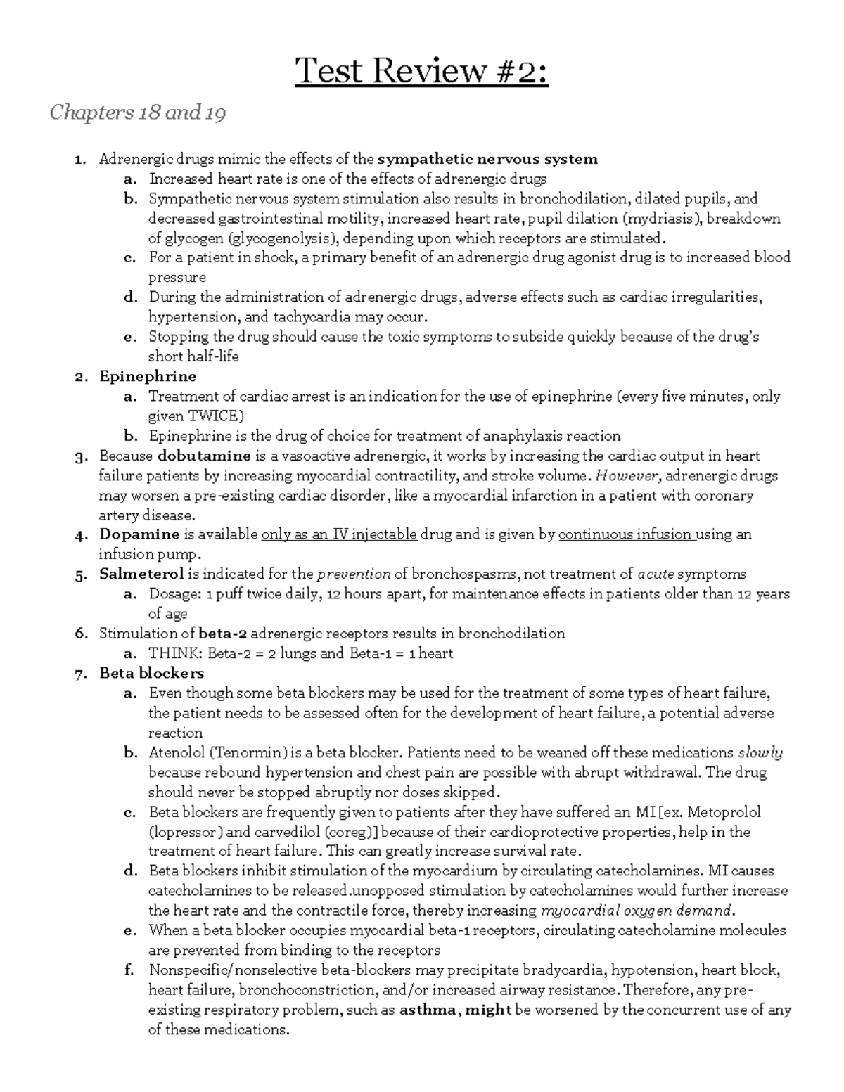 Test Review 2 - Mrs. Karen Robinson - Test Review #2: Chapters 18 and ...