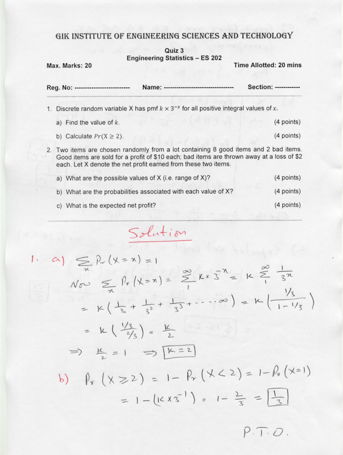 Quiz 03 - quiz - Engineering Statistics - Studocu