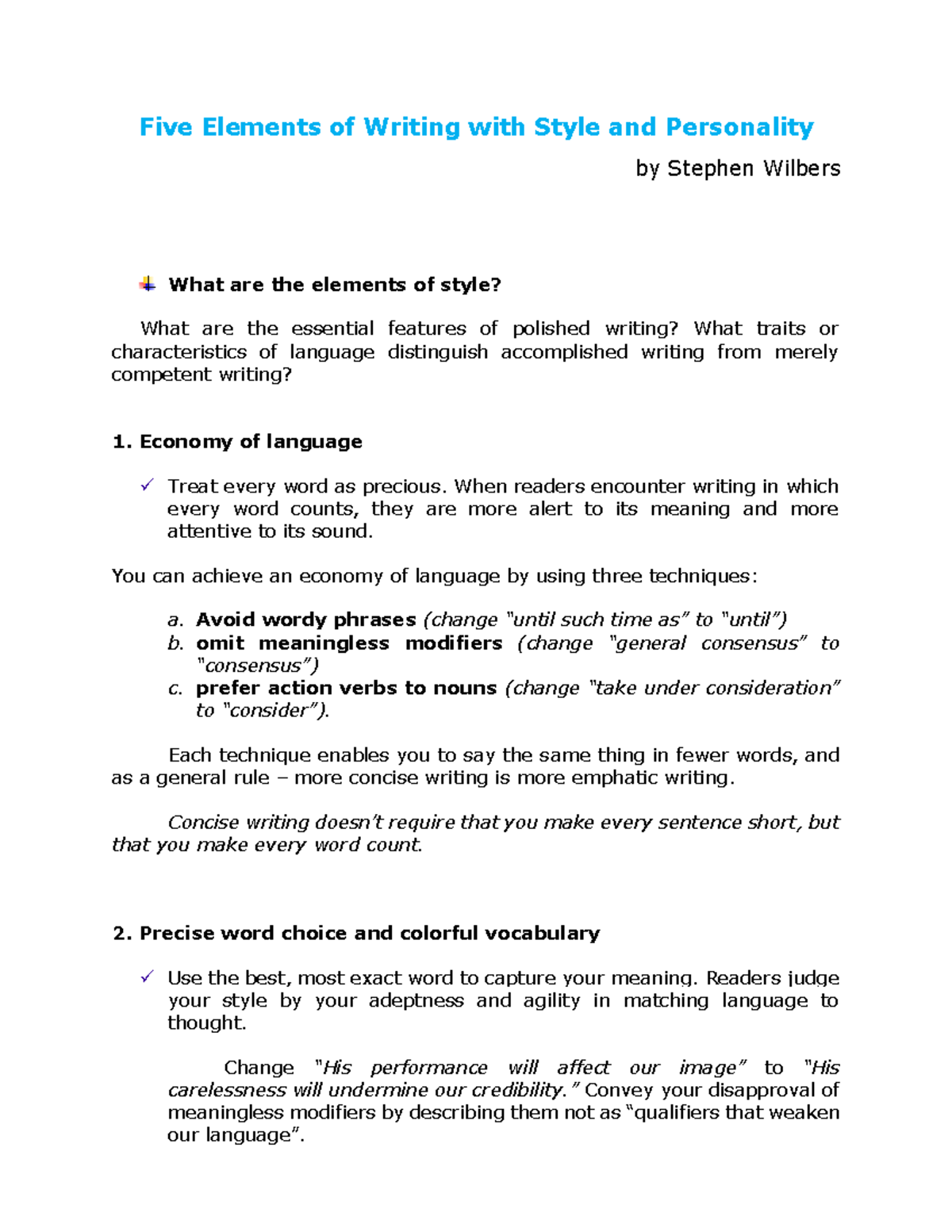 Five Elements of Writing with Style and Personality - When readers ...