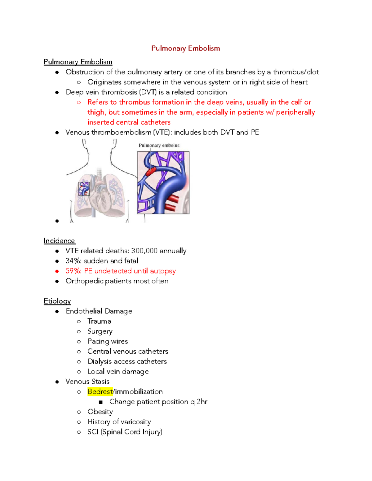 Chapter 23 Pulmonary Embolism - Pulmonary Embolism Pulmonary Embolism ...