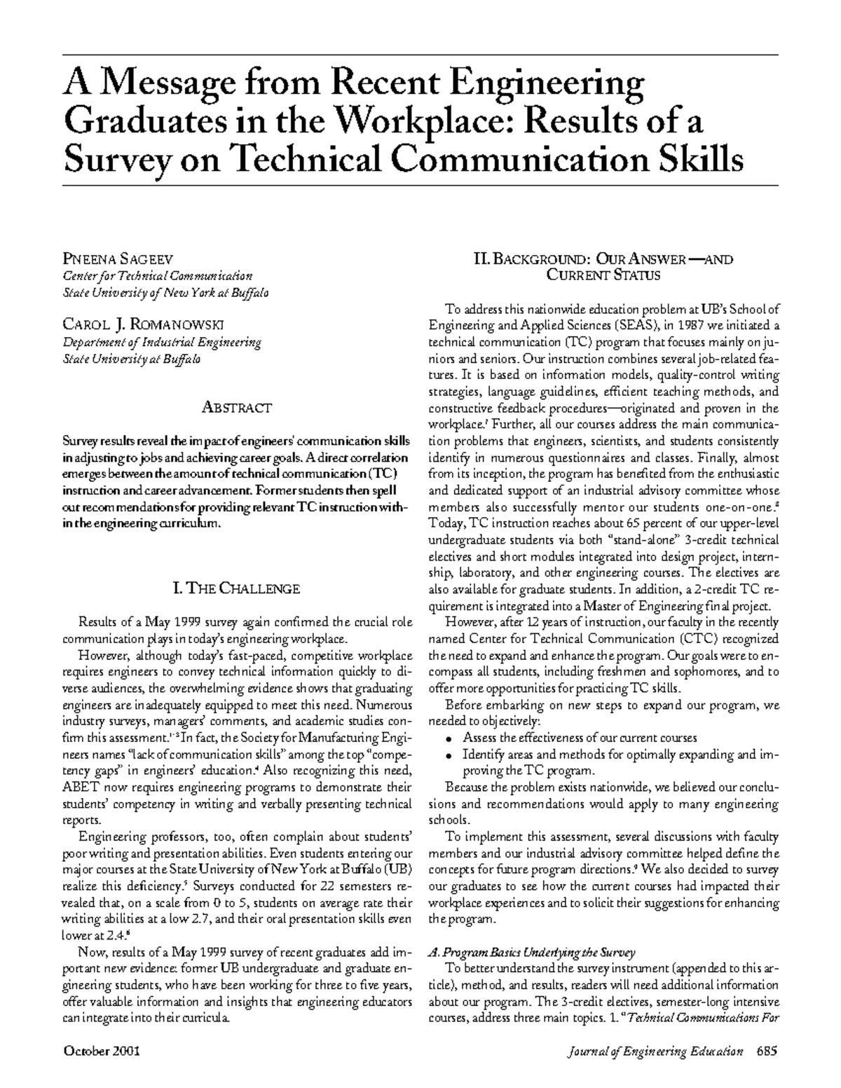 A Message from Recent Engineering - PNEENASAGEEV Center for Technical ...