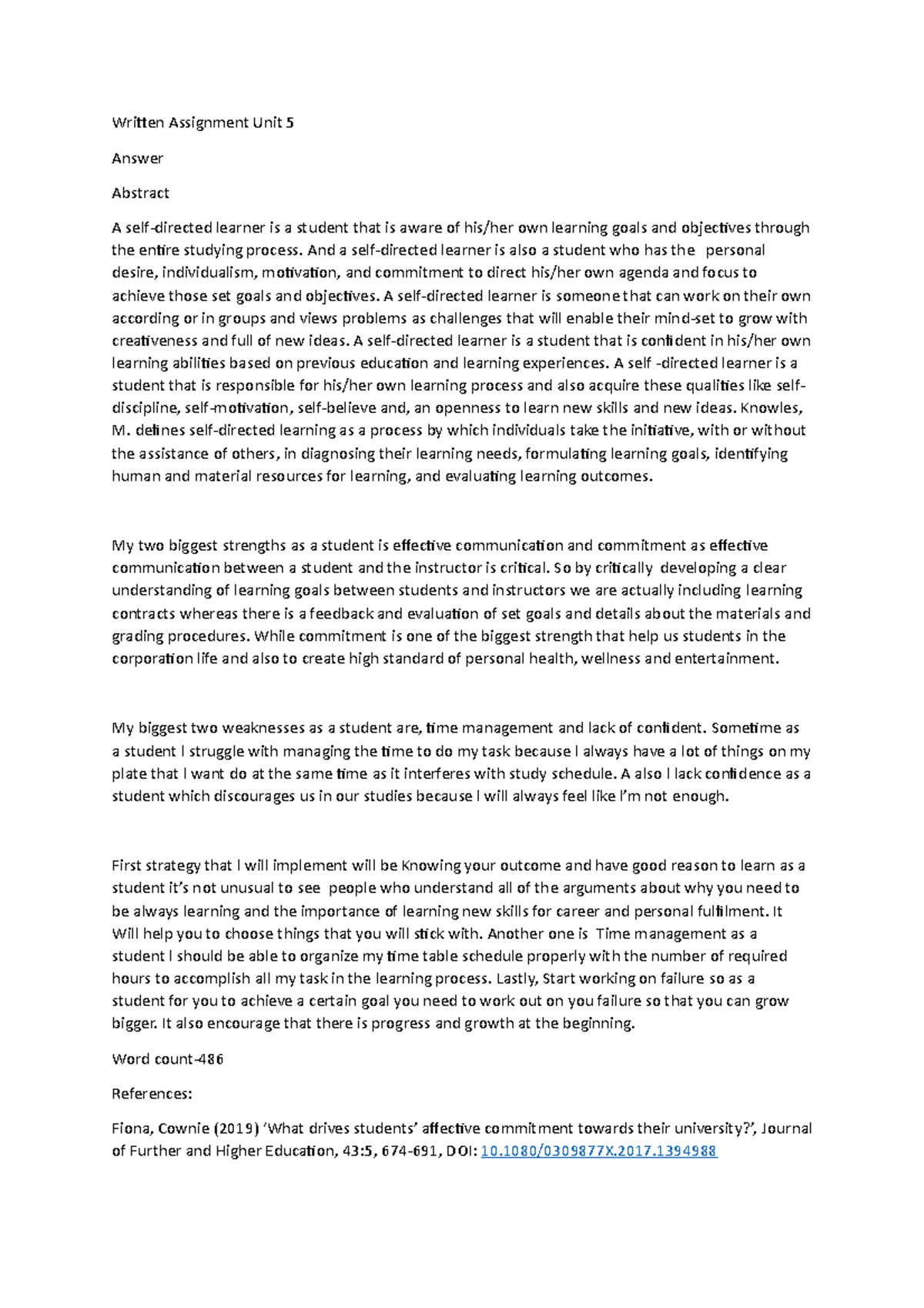 Written Assignment Unit 5 - BUS 1101 - UoPeople - Studocu