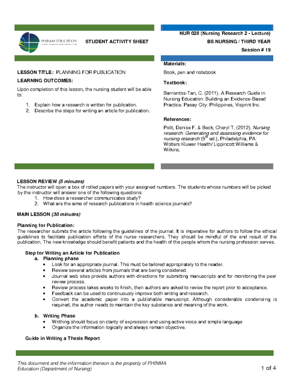 SAS Session 19 Research 2 - This document and the information thereon ...