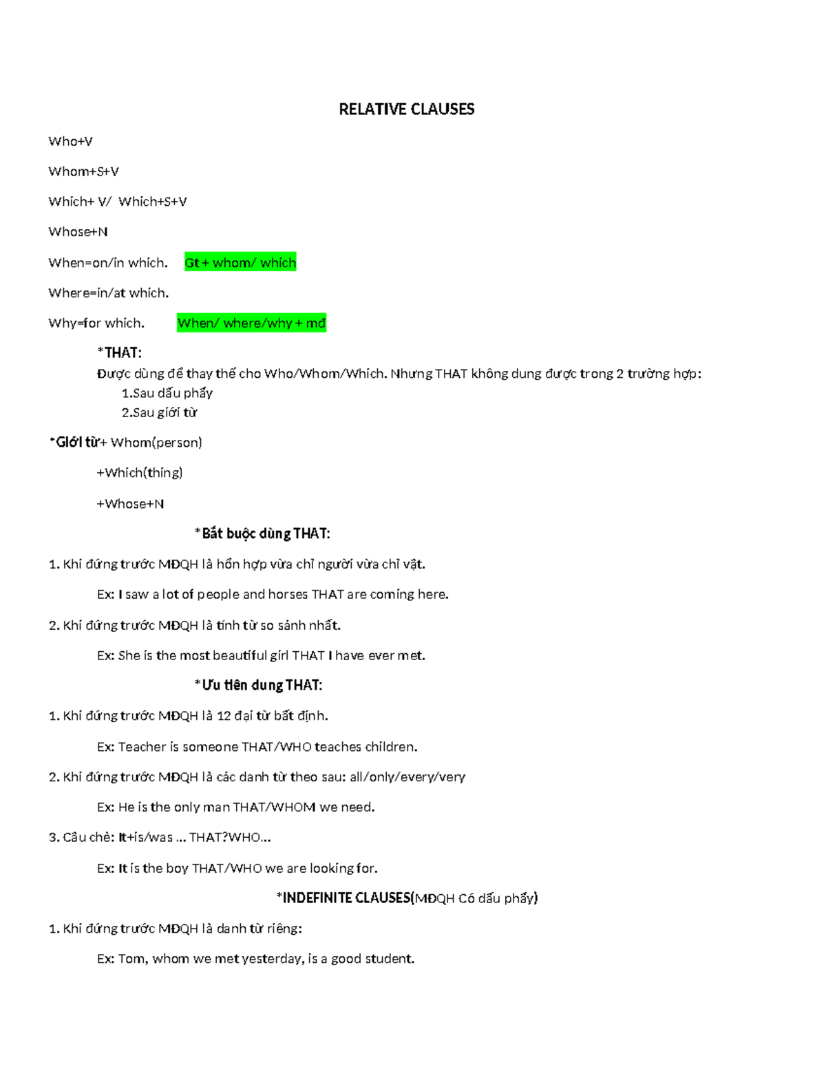 Relative%20 Clauses%20 - RELATIVE CLAUSES Who+V Whom+S+V Which+ V ...