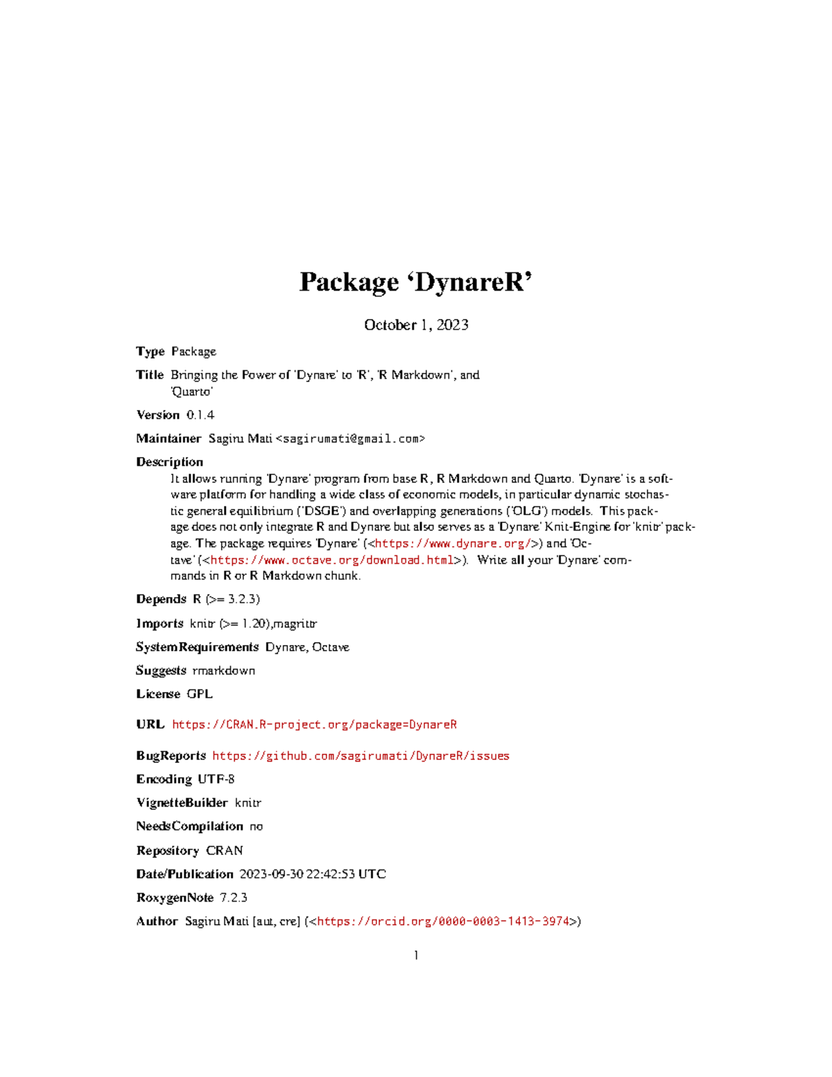 Dynare R - Package ‘DynareR’ October 1, 2023 Type Package Title Bringing the Power of 'Dynare ...