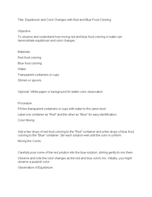 4A's Lesson Plan - 4A’s LESSON PLAN Subject: Chemical Equilibrium Grade ...