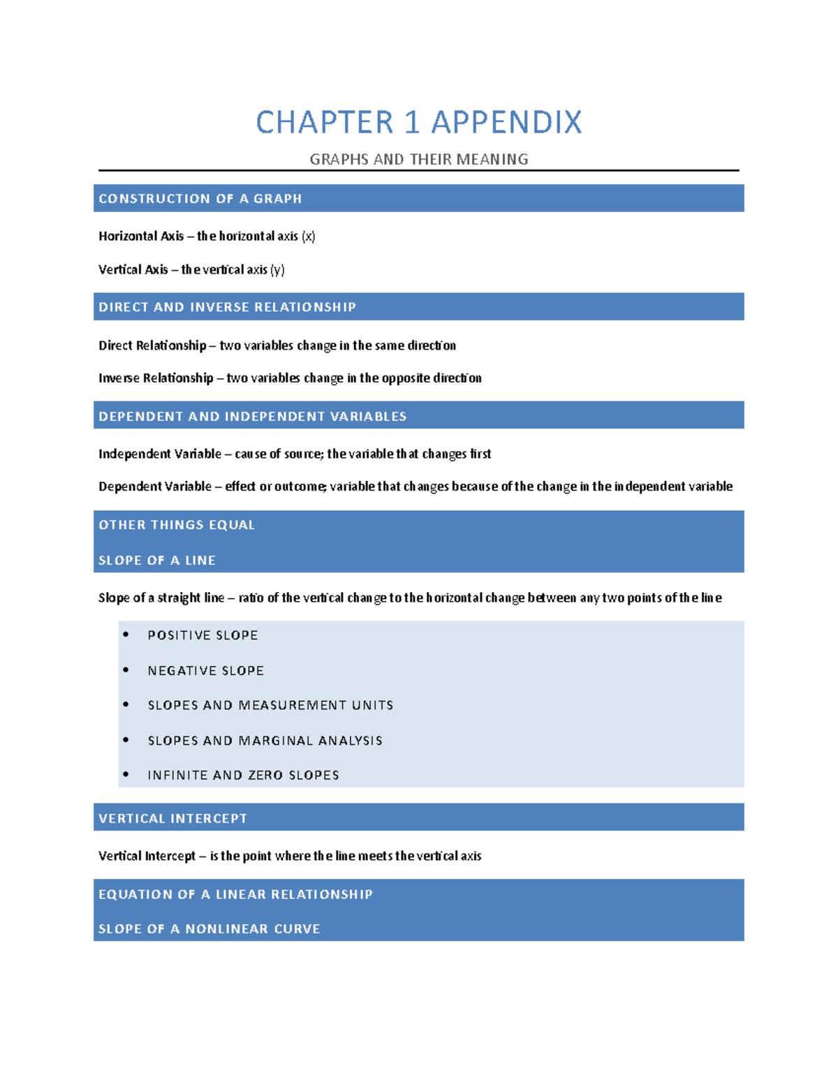 Chapter 1 Appendix - Lecture notes 1 - CHAPTER 1 APPENDIX GRAPHS AND ...