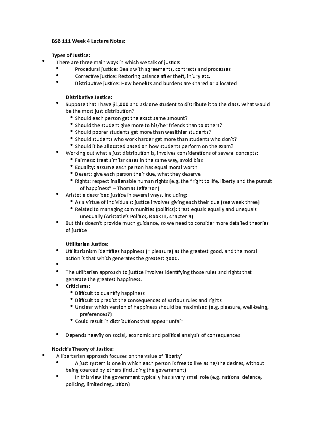 Bsb 111 Week 4 Lecture Notes Bsb 111 Week 4 Lecture Notes Types Of