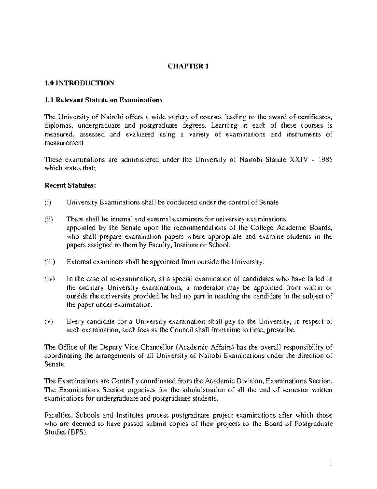 Examinations Guide II - CHAPTER 1 1 INTRODUCTION 1 Relevant Statute on ...