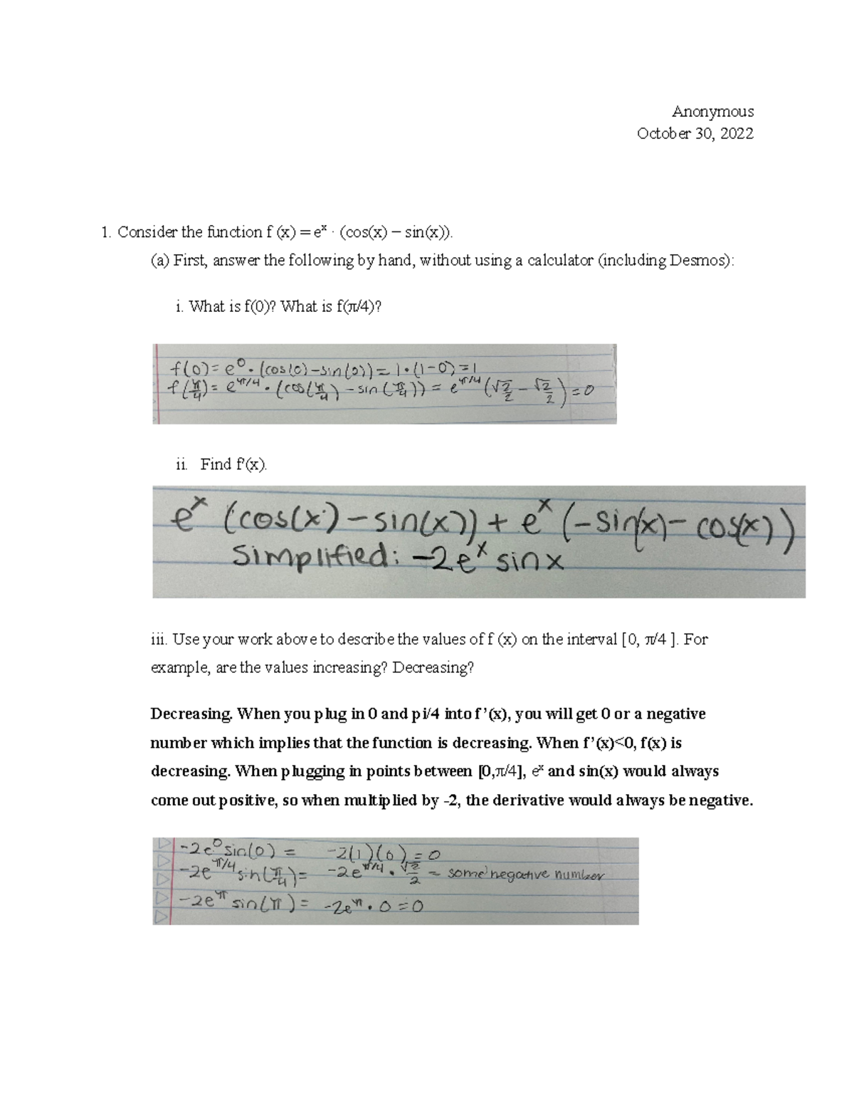 Team-Homework 03 Math 115 - Anonymous October 30, 2022 Consider the ...