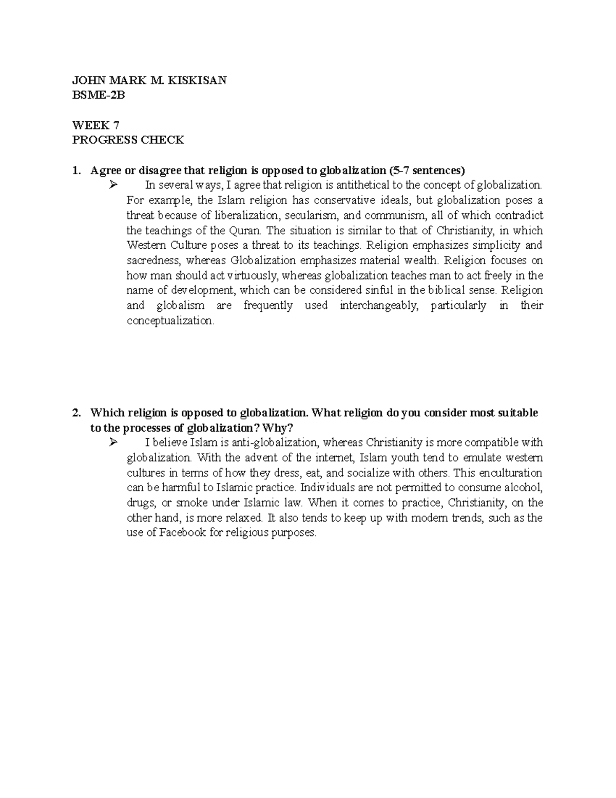GEC3 WEEK7 - lecture notes - JOHN MARK M. KISKISAN BSME-2B WEEK 7 ...