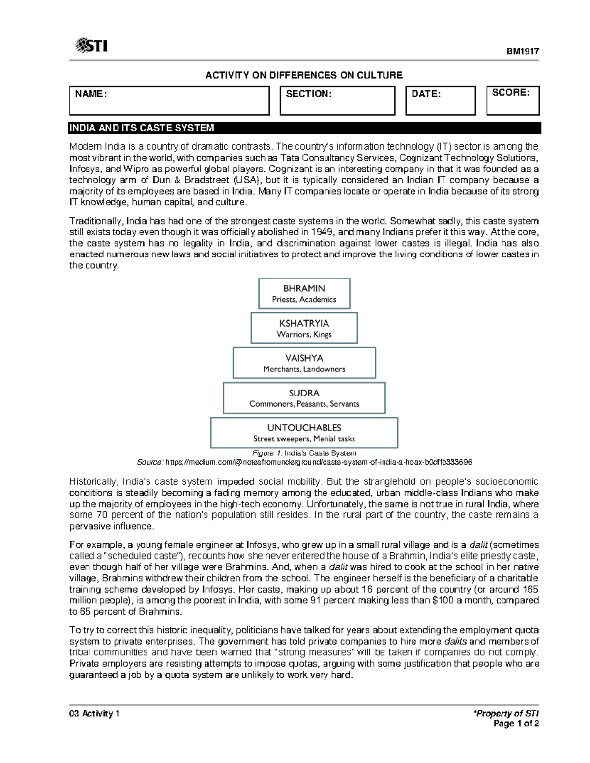 03 Activity 1 - 03 act 1 - BM 03 Activity 1 *Property of STI Page 1 of ...