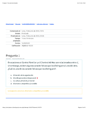 Prueba 2 control gestion - Pregunta 1 5 puntos Respecto al presupuesto como instrumento de ...