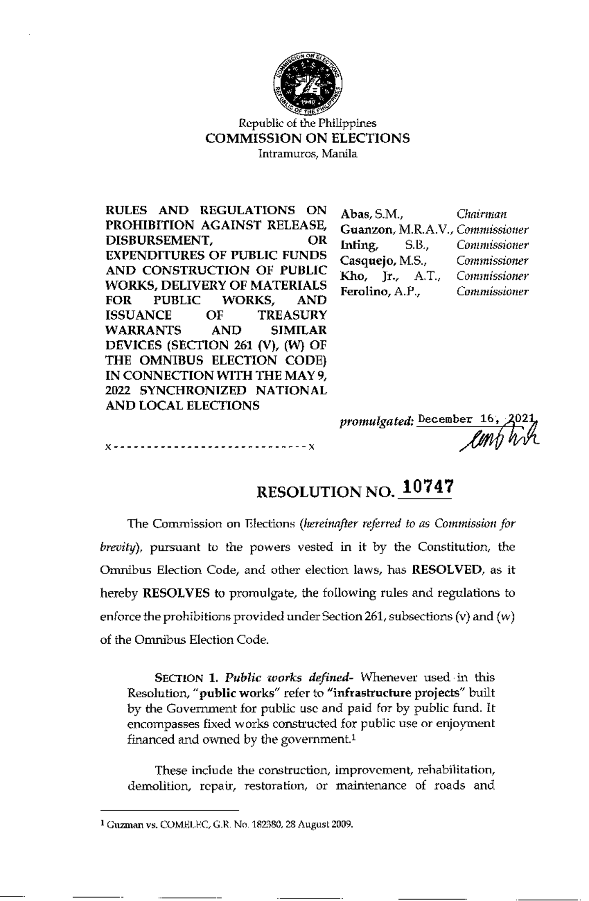 Comelec RESO ON Election BAN 2022 - Accontancy - Studocu