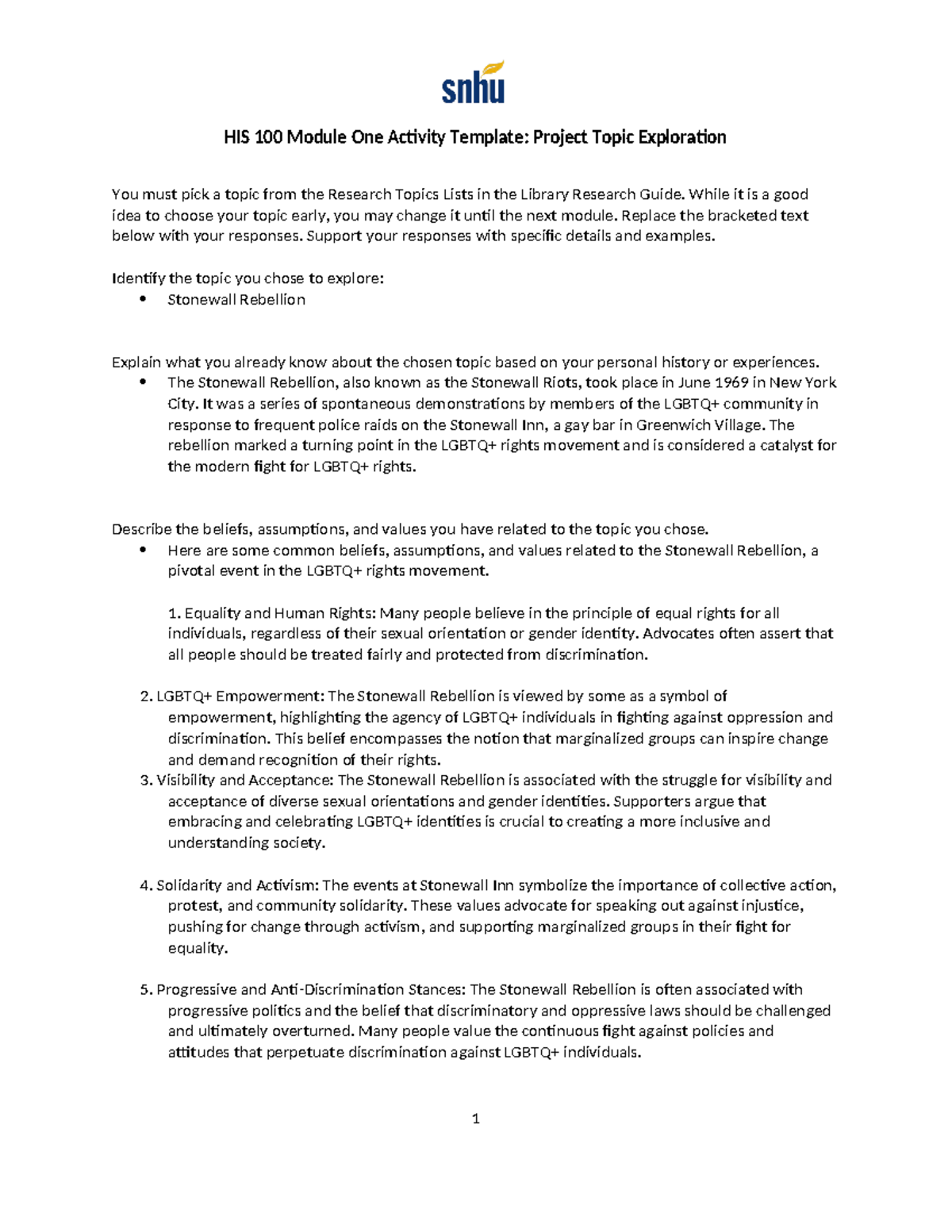 HIS 100 Module One Activity Template (2) 2 - HIS 100 Module One ...