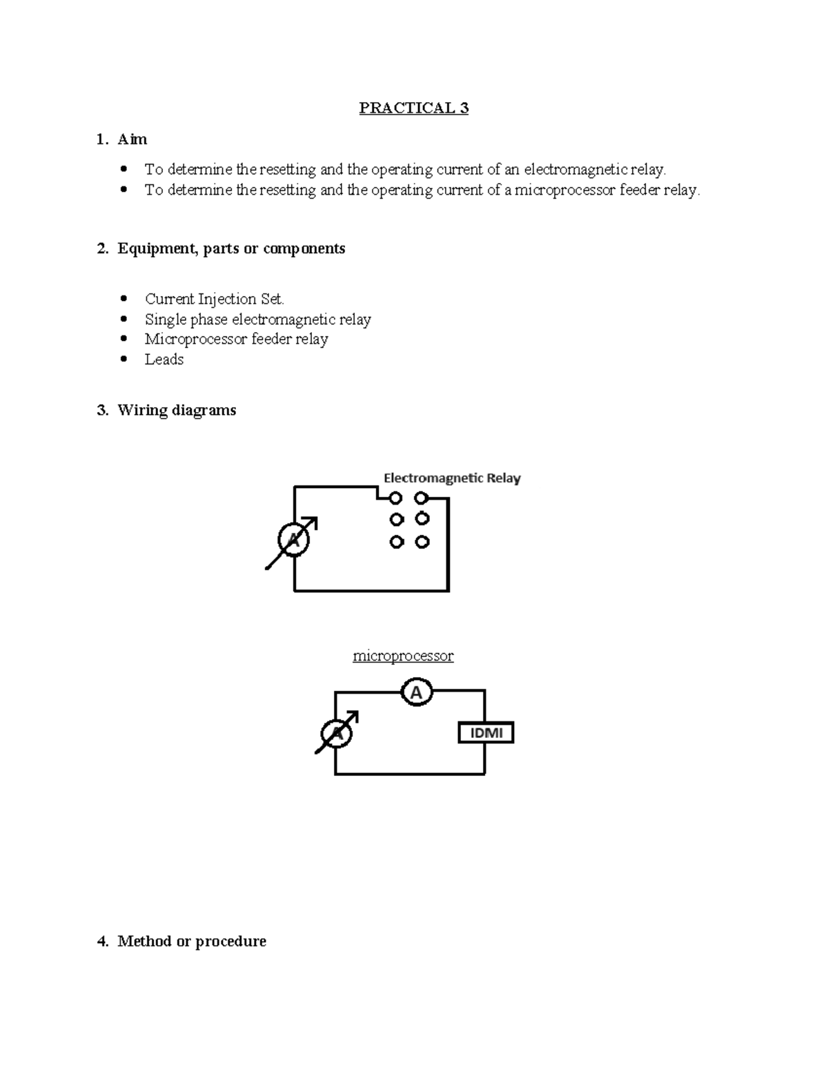 Practical 3 Protection - PRACTICAL 3 Aim To determine the resetting and ...