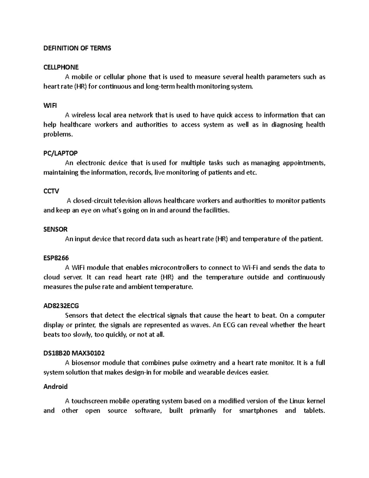 Definition OF Terms 1 Lecture Notes 1 DEFINITION OF TERMS CELLPHONE
