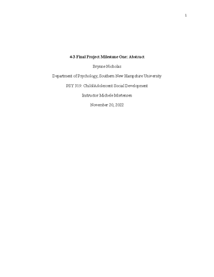 PSY319 5-2 Short Paper Media Violence and Aggression - 5-2 Short Paper ...